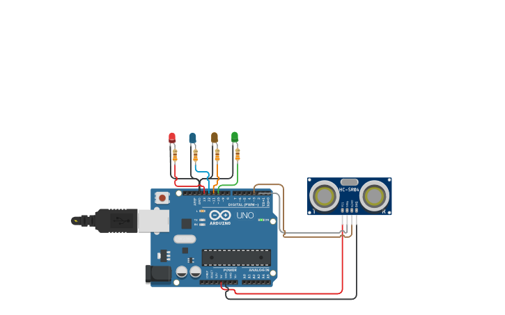 Circuit design Proximity Sensor - Tinkercad