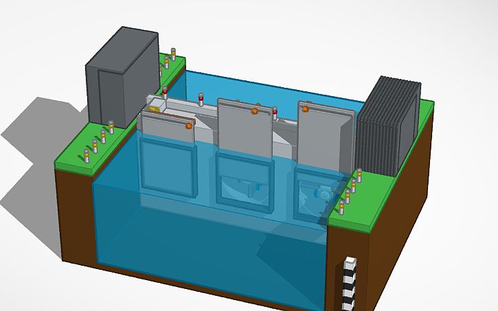 3D design dam 2.0 - hydroelectric dam - Tinkercad