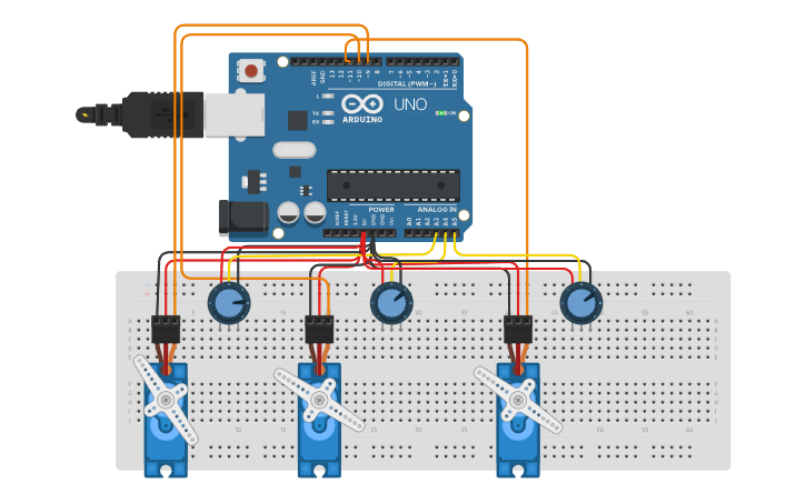 Circuit design Servo Motor - Tinkercad