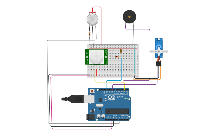 Circuit Design When Pir Detect Something Motor Start To Rotate Tinkercad