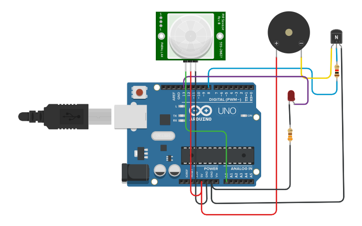 Circuit Design Home Intruder Alert System Tinkercad