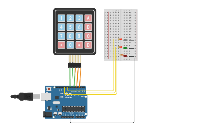 Circuit Design Password Validation With Keypad Tinkercad