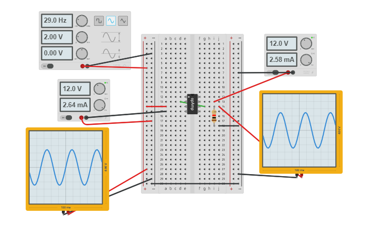 Circuit design Voltage Follower - Tinkercad
