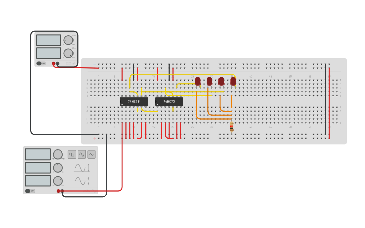 Circuit Design Experiment 7 Asynchronous Up Counter Tinkercad