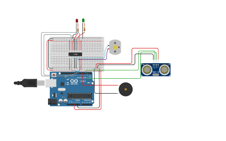 Circuit design Water level indication - Tinkercad