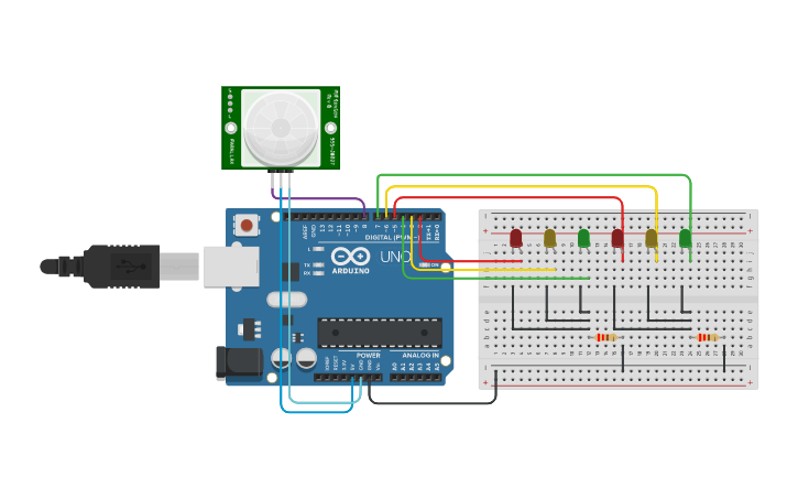 Circuit Design Sensor Pintu Mall Tinkercad
