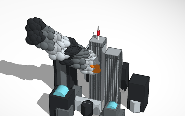 3D design 9/11 Twin Tower - Tinkercad