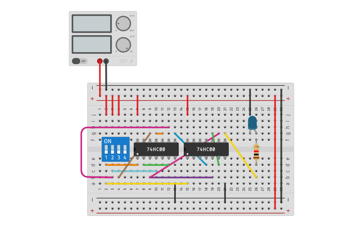 Circuit design using NAND gate - Tinkercad