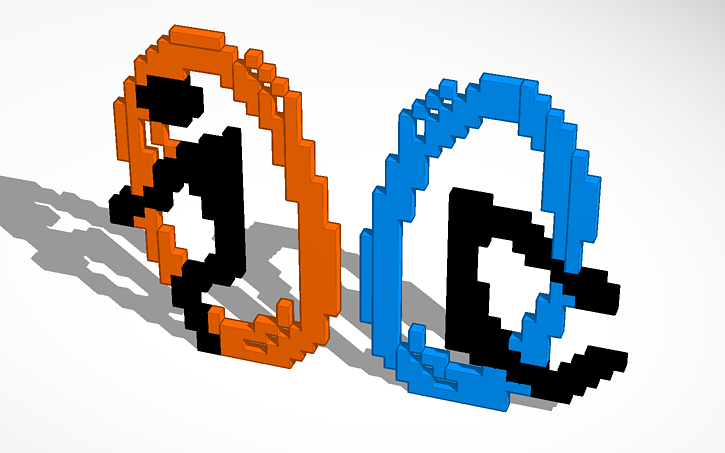 3D design Portal 2 "Portals" Pixel Art | Tinkercad