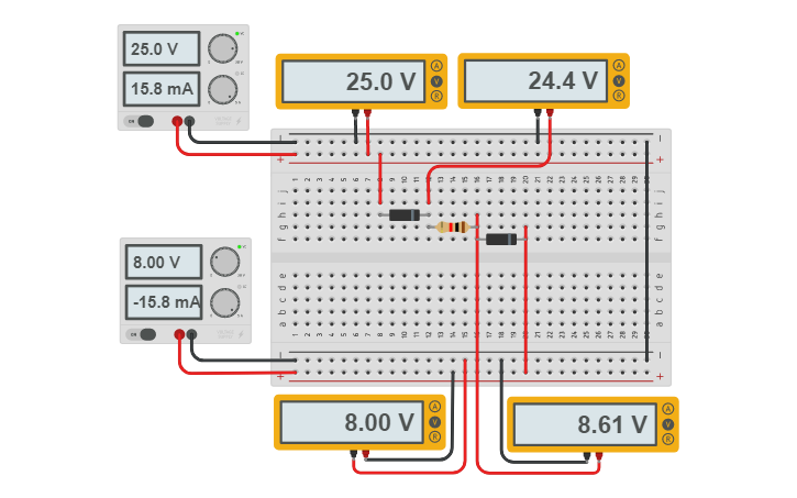 Circuit design 1.diode | Tinkercad