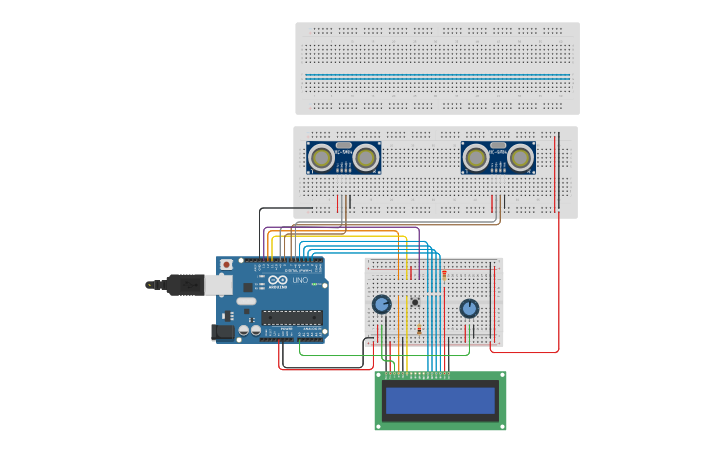 Circuit design Parqueadero (Terminado) | Tinkercad