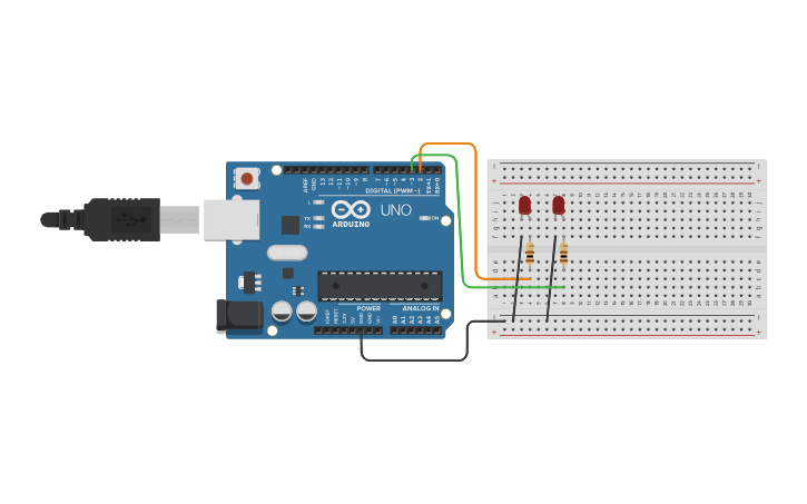 Circuit design 1 LED blink - Tinkercad