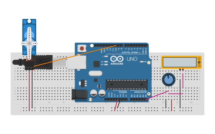 Circuit Design Servomotore Tinkercad