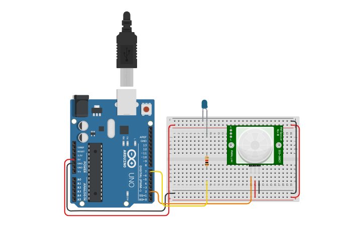 Circuit design SENSORE PIR - Tinkercad