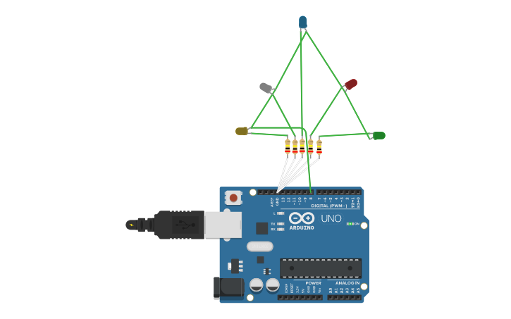 Circuit design christmas tree - Tinkercad