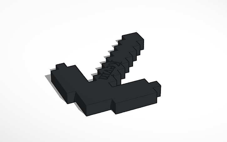 3D design Custom Minecraft Pickaxe | Tinkercad