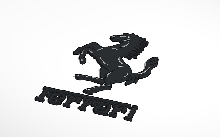 3D design Ferrari Cavallino and Logo - Tinkercad