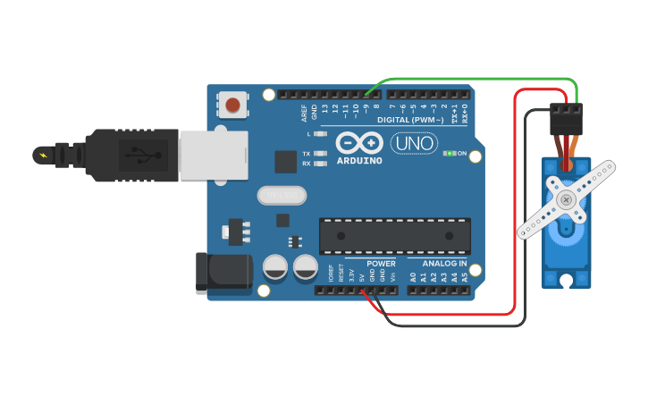 Circuit design 180 Servo | Tinkercad