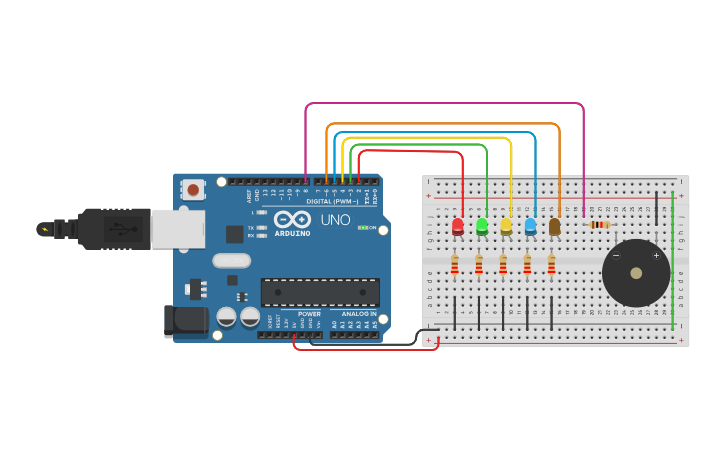 Circuit design Arduino blinking LED - Tinkercad