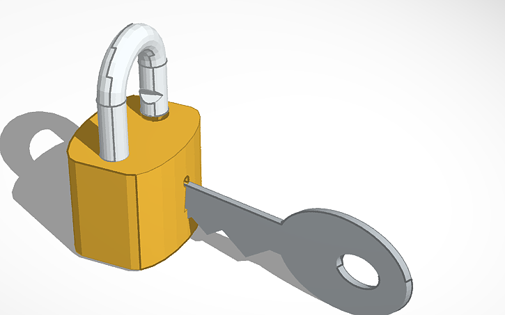 3D design opening lock with the key - Tinkercad