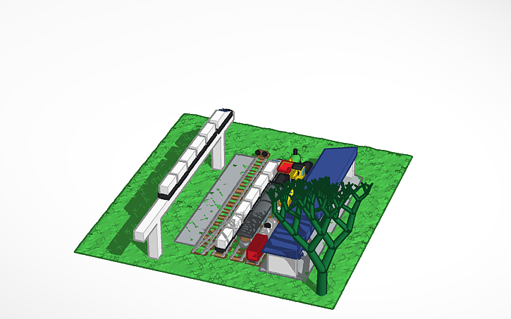 3D design train station - Tinkercad