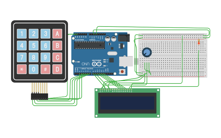 Circuit design LCD - Tinkercad