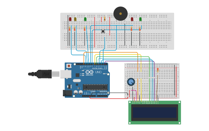 Circuit design semaforo completo Salzillo | Tinkercad