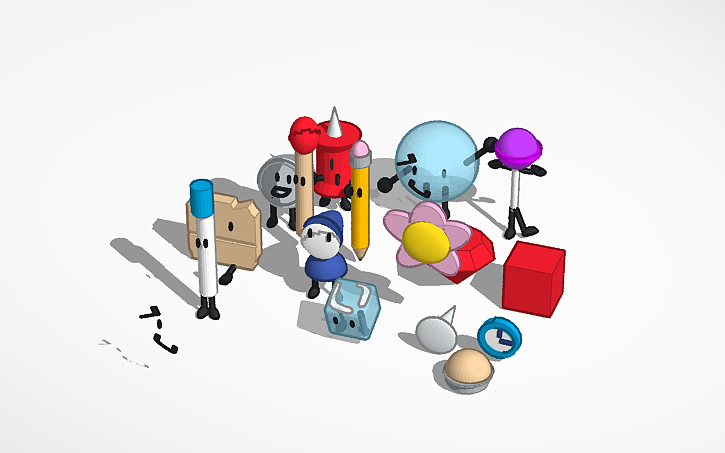 3D design BFDI characters - Tinkercad