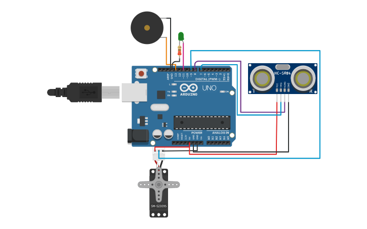 Circuit design Radar - Tinkercad