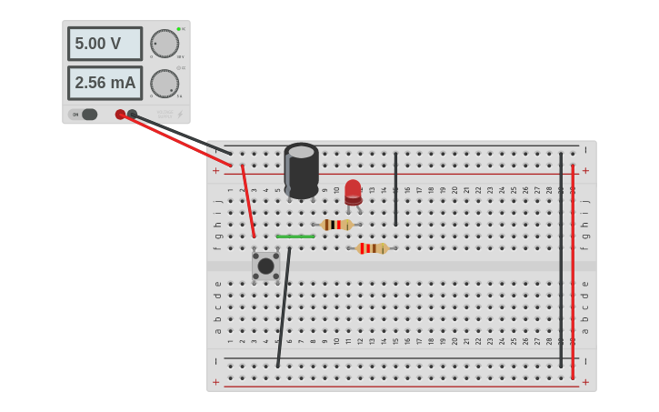 Circuit design Capacitor | Tinkercad
