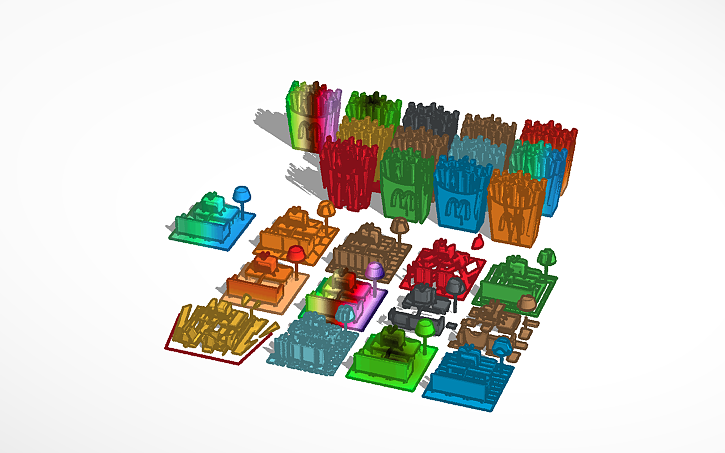 3D design French fry's and House - Tinkercad