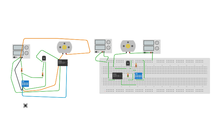Circuit design Pull Up ,Npn, Motor.1.Ligña | Tinkercad