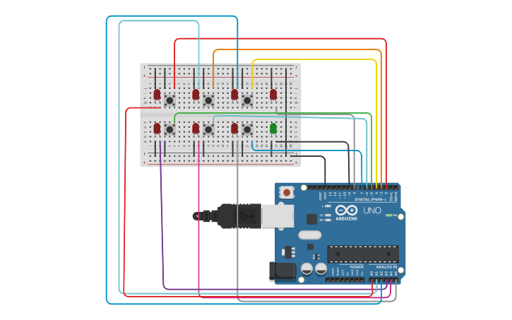Circuit design project door lock combination - Tinkercad