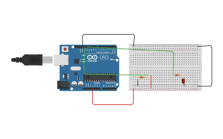 Circuit design porta logica not | Tinkercad