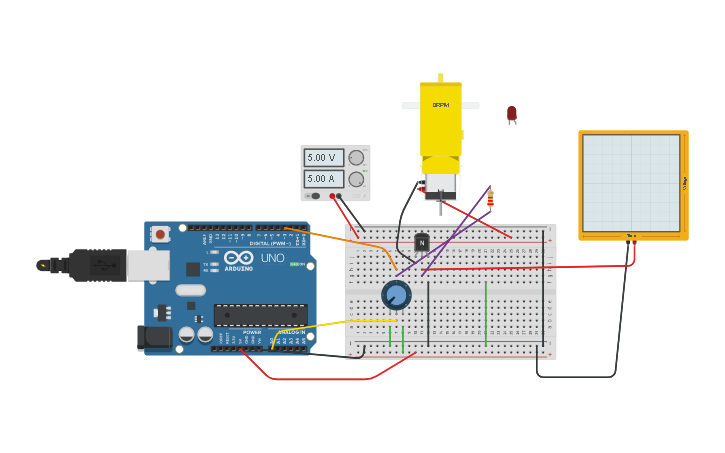 Circuit design Practica PWM | Tinkercad