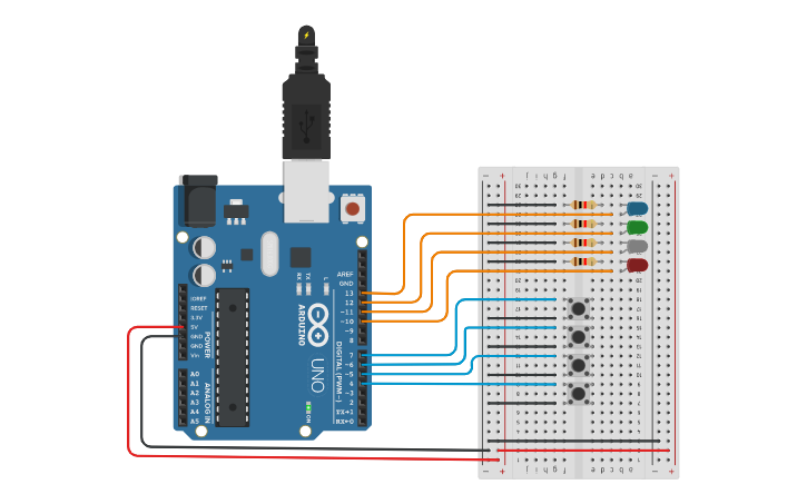 Circuit design Washing Machine 3rd Week - Tinkercad