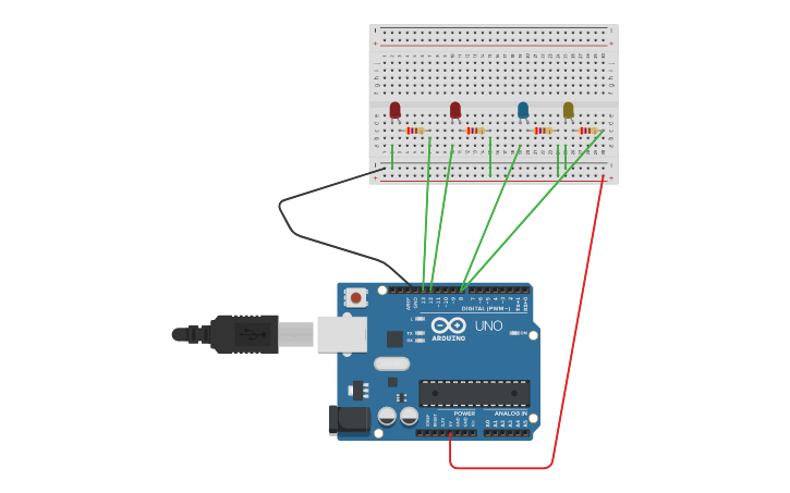 Circuit design 3 modi per collegare un led | Tinkercad