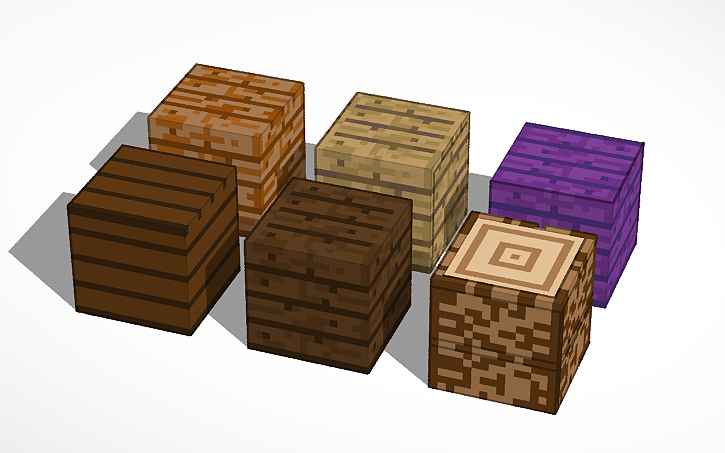 3D design Minecraft Wood Plank Cube - Tinkercad
