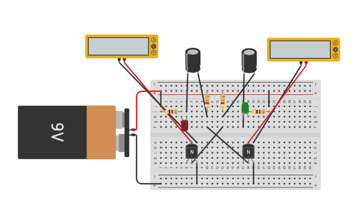 Circuit Design Blinking Two Leds Tinkercad