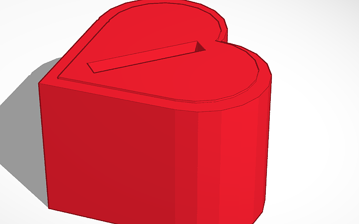 3D design Valentines heart coin box - Tinkercad