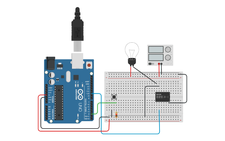 Circuit design Lab-13 Relay on light - Tinkercad