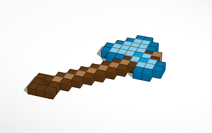 3D design Hacha Minecraft - Tinkercad