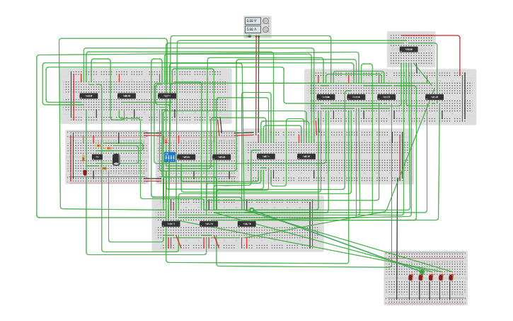 Circuit design Copy of Contador de numeros impares y pares | Tinkercad Circuit design Copy of Contador de numeros impares y pares | Tinkercad