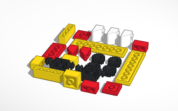 3D design Lego system car parts - Tinkercad