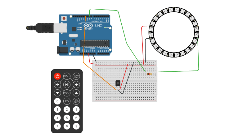 Circuit design LED STRIP - Tinkercad