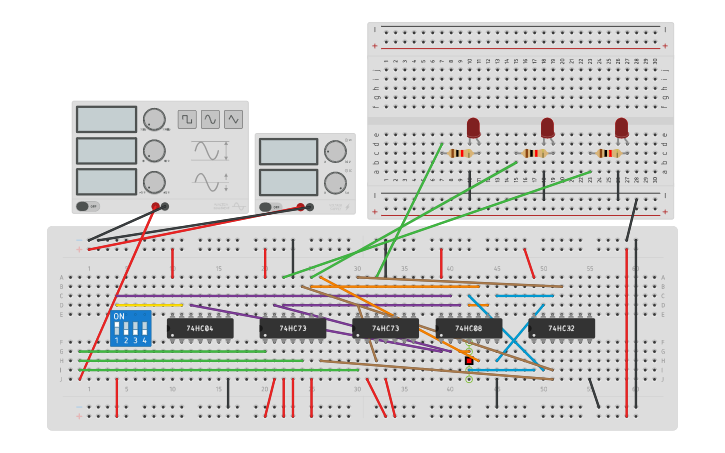 Circuit Design 3 Bit Synchronous Up Down Counter Tinkercad