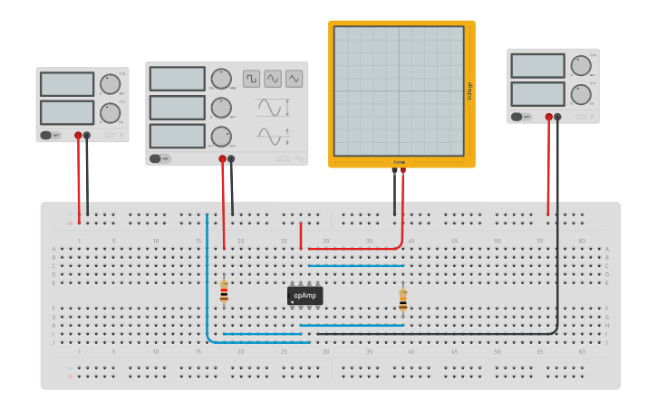 Circuit design Inverting Amplifier | Tinkercad