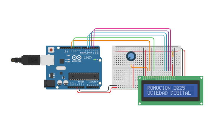 Circuit design Pantalla Practica - Tinkercad