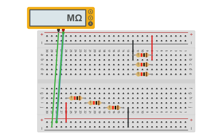 Circuit design Series-Parallel - Tinkercad
