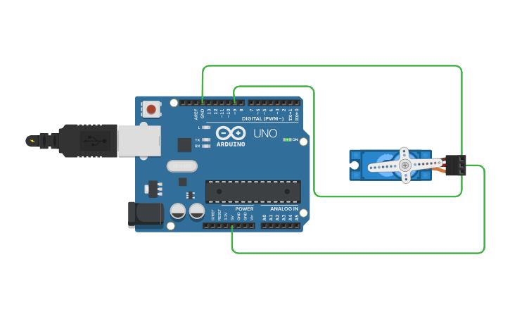 Circuit design servo - Tinkercad